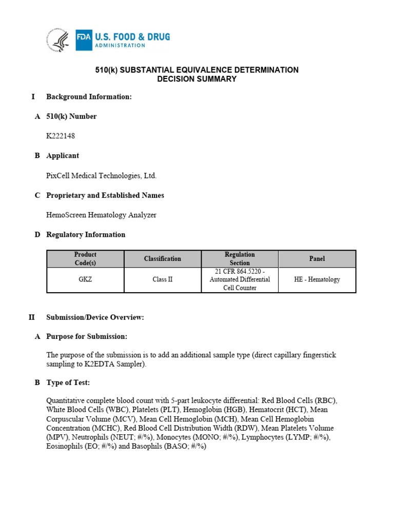PixCell HemoScreen User Manual | PDF | White Blood Cell | Medical ...