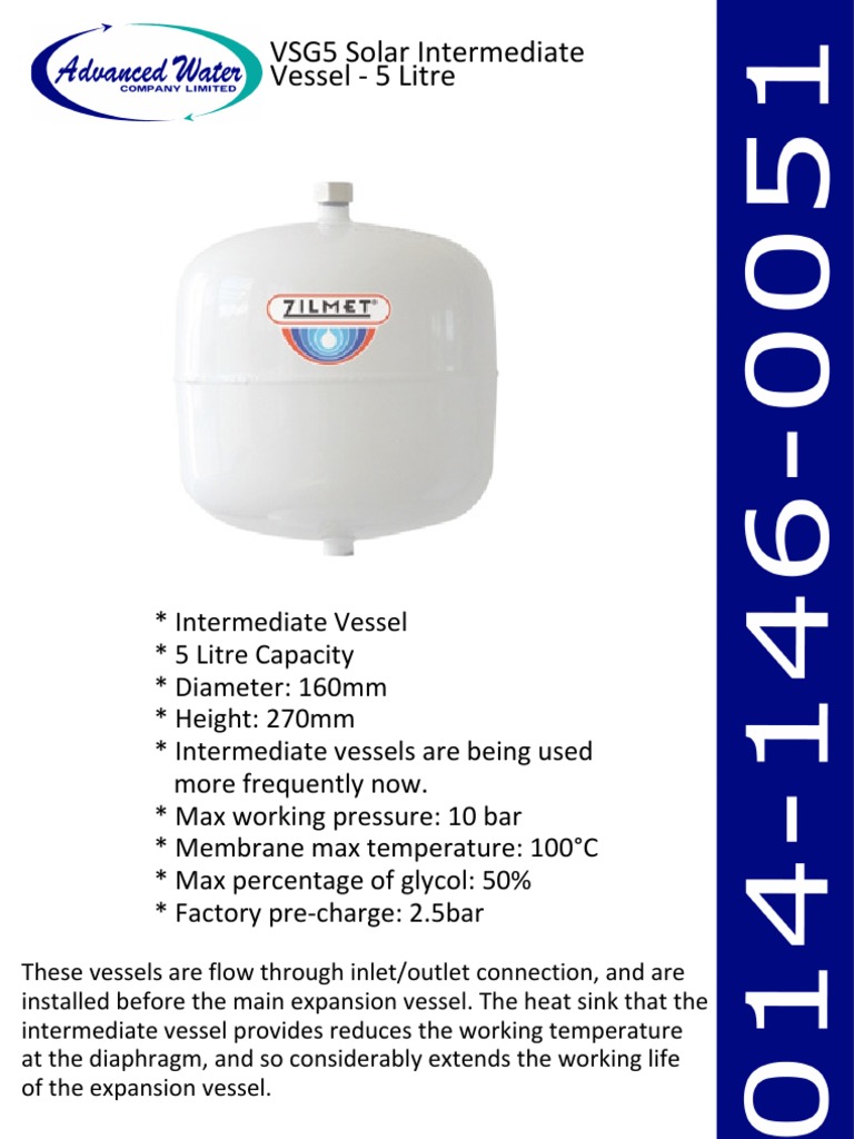 VSG5 Solar Intermediate Vessels 5 Litre | PDF