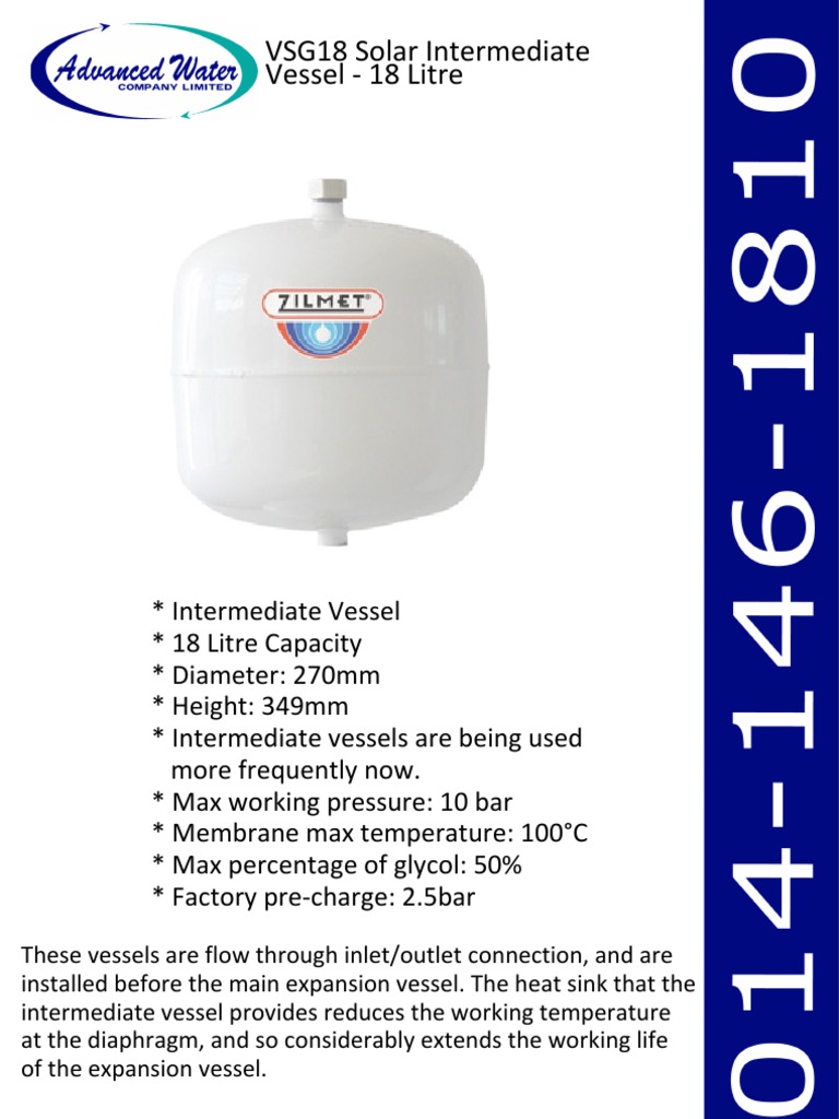 18L Solar Intermediate Vessel Specifications | PDF