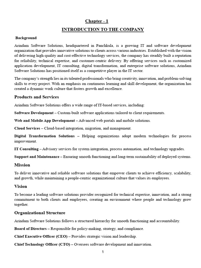 Arindam Software Solutions Overview | PDF | Employee Retention | Human ...