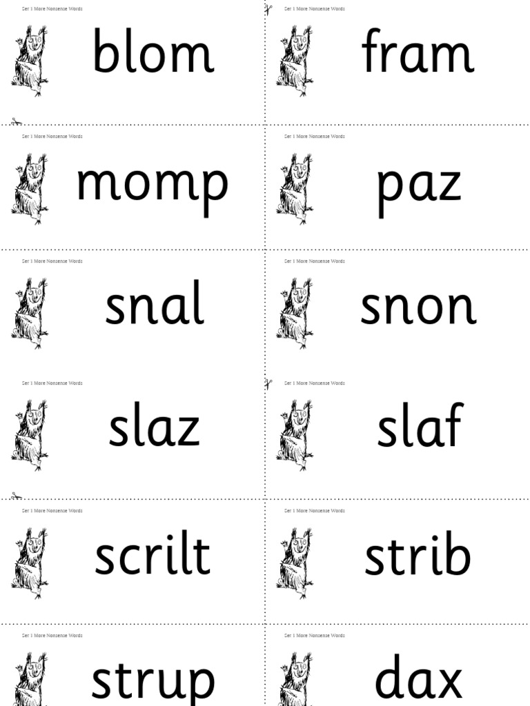 Nonsense Words- Set 2 | PDF | Morphology | Syntax
