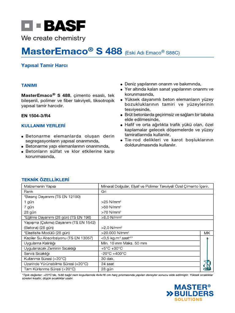 Emaco® S 488 Urun Teknik Dokumani 9581 D | PDF