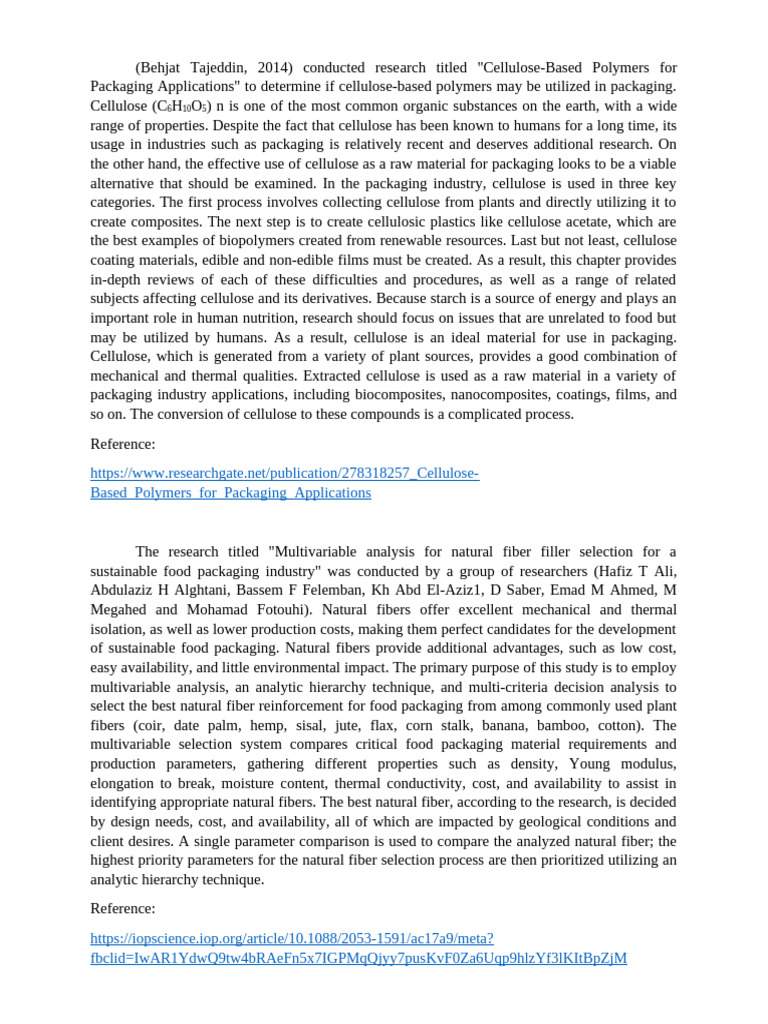 Rrl (Paraphrase) | PDF | Cellulose | Materials