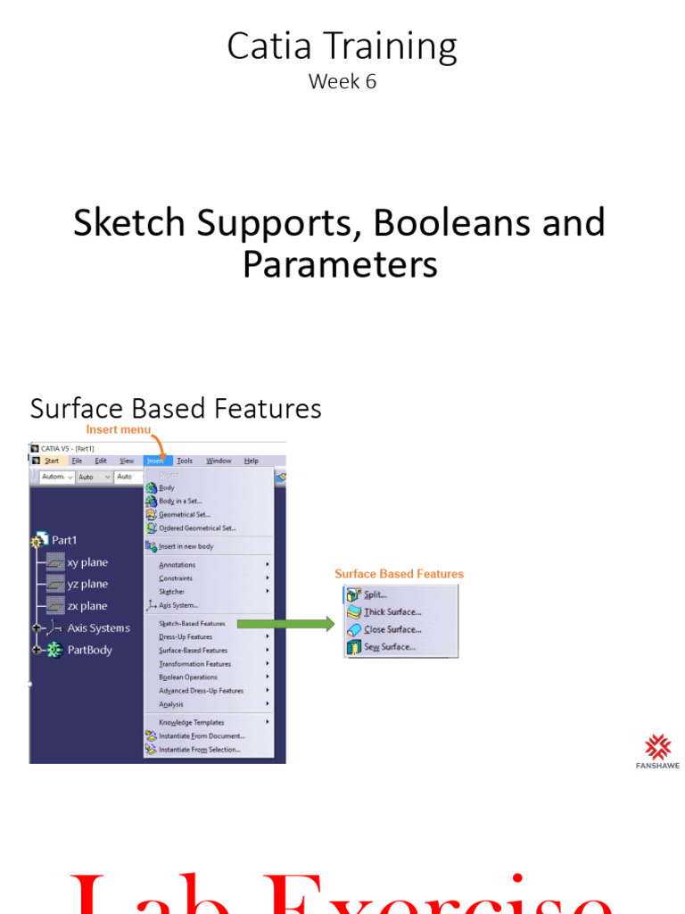 Catia Training - Lesson 6-Booleans and Parameters | PDF | Geometry | Mathematics