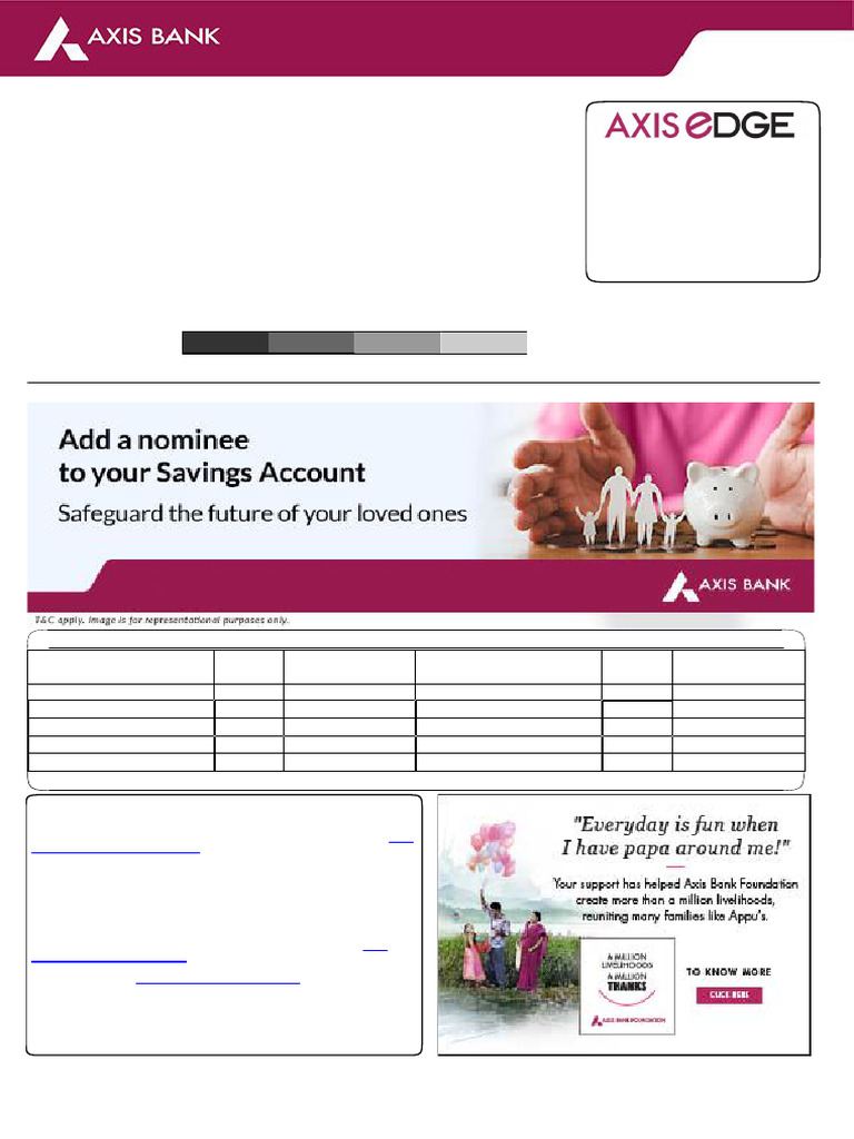 AXIS BANK Statement For September 2025 | PDF | Debit Card | Banks