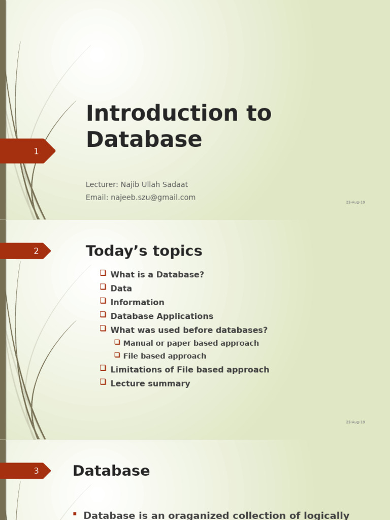 01-Introduction To Database | PDF | Databases | Computer File