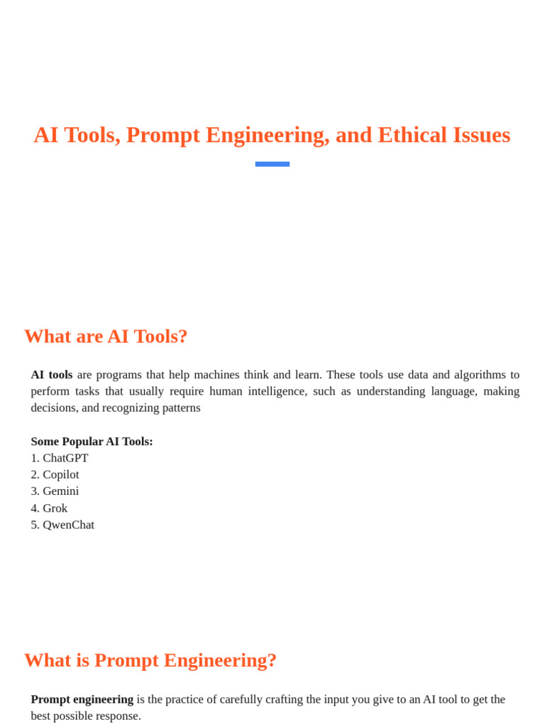 AI Tools and Ethical Prompt Engineering | PDF | Artificial Intelligence ...