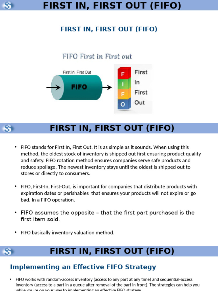 FIFO | PDF | Inventory | Logistics