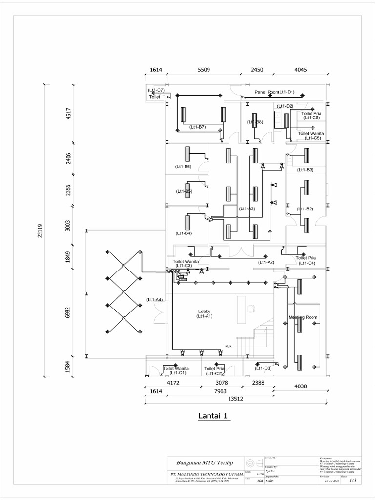 Denah MEP LT 1 | PDF