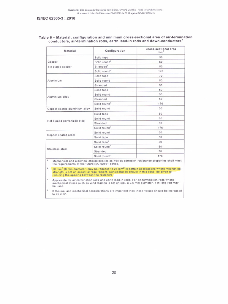 Is-IEC - 62305 Part - 3-2019 Cross Section | PDF