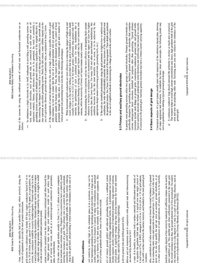 IEEE 80 Satellite Earthing | PDF
