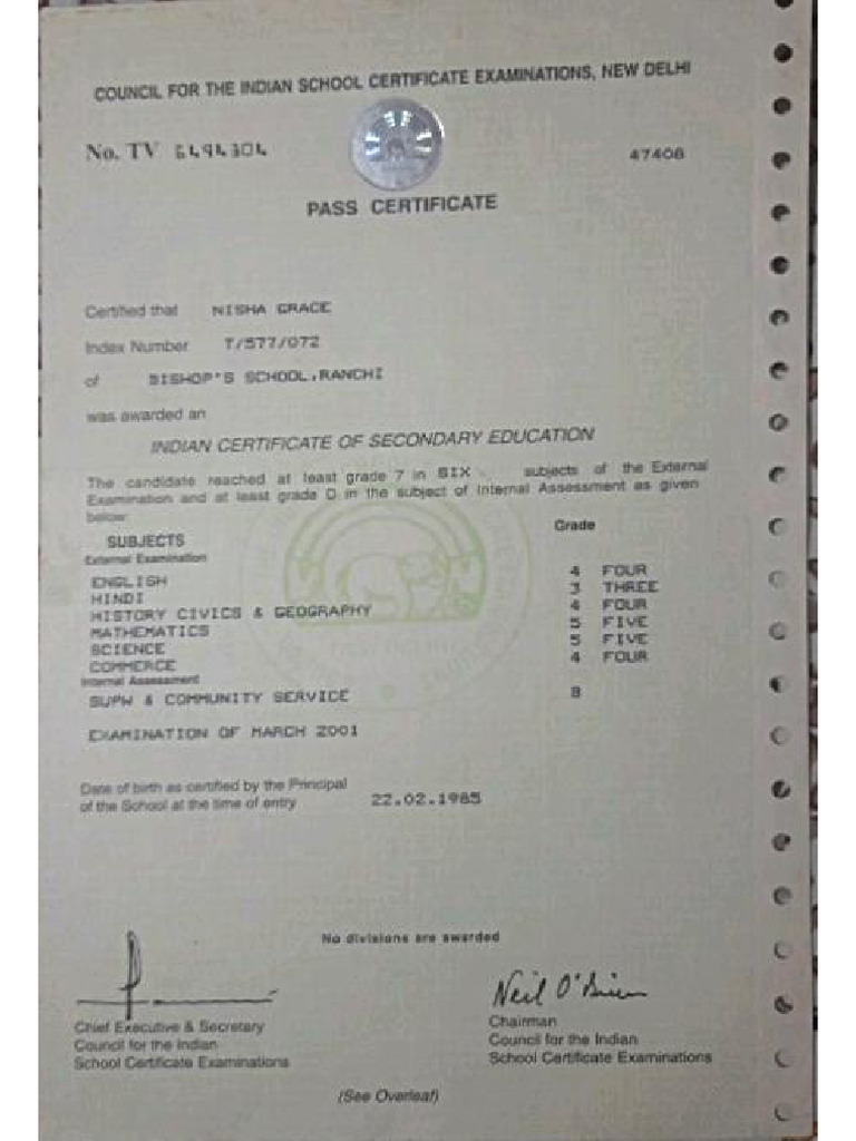 Pass Certificate 10th | PDF