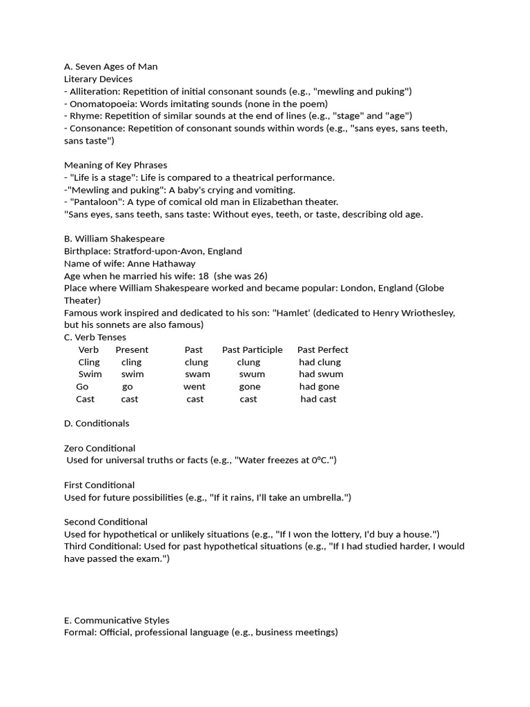 reviewer in English | PDF | Verb | Vocabulary