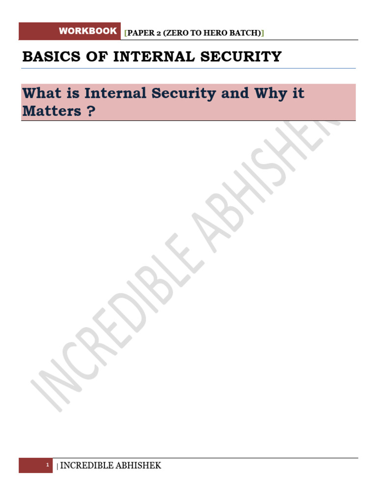 Basics of Internal Security | PDF