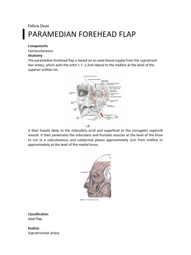 Felicia Dewi, Paramedian Forehead Flap | PDF | Human Anatomy | Surgery