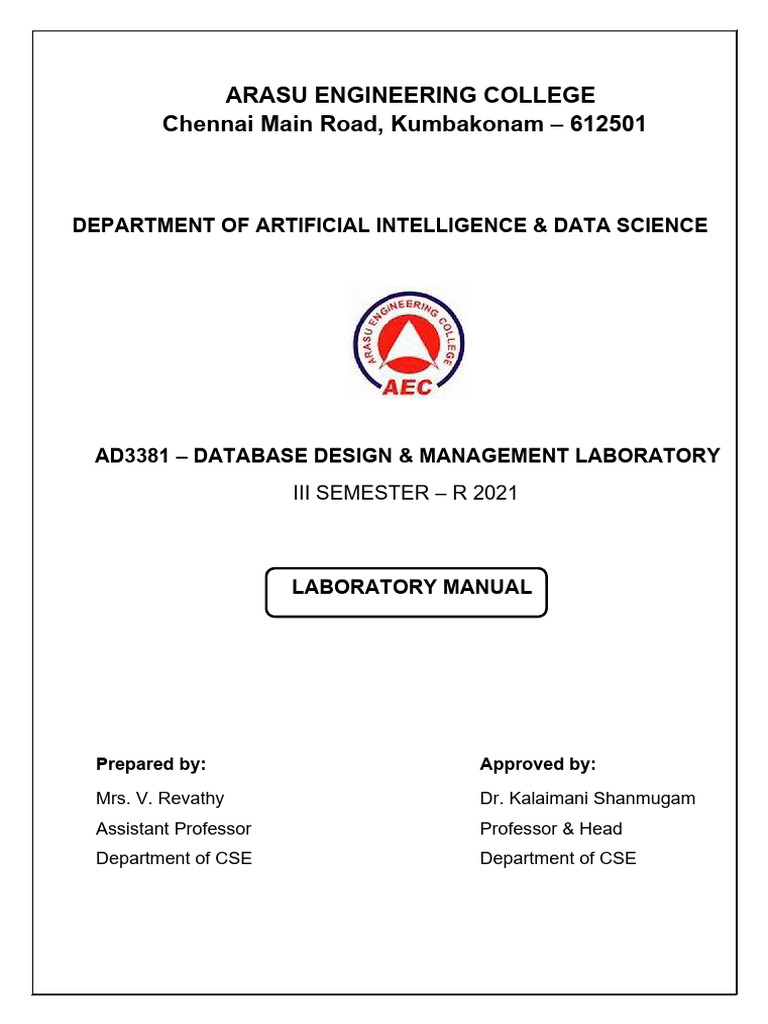 DBDM Manual Record | PDF | Databases | Parameter (Computer Programming)