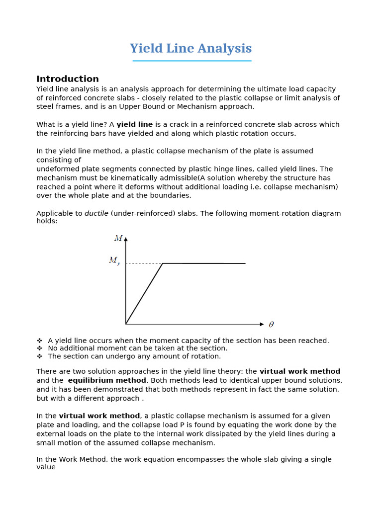 Yield Line Analysis | PDF | Yield (Engineering) | Cartesian Coordinate ...
