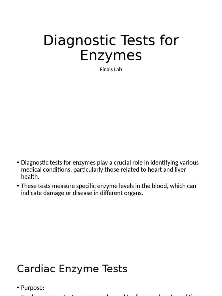 Diagnostic Tests For Enzymes | PDF | Diseases And Disorders | Clinical ...