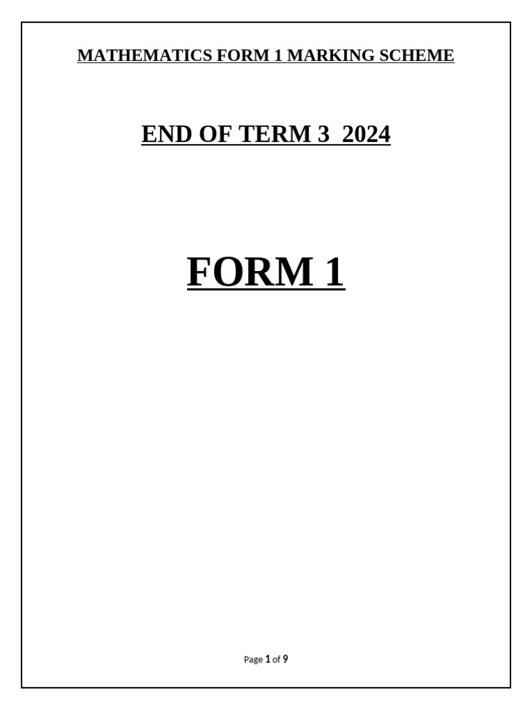 Form 1 Maths Ms End of Term 3 2024 | PDF | Elementary Geometry