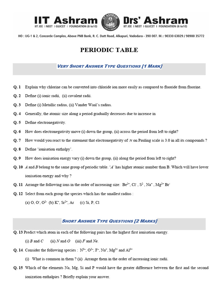 Periodic Table Practice | PDF | Periodic Table | Electron Configuration