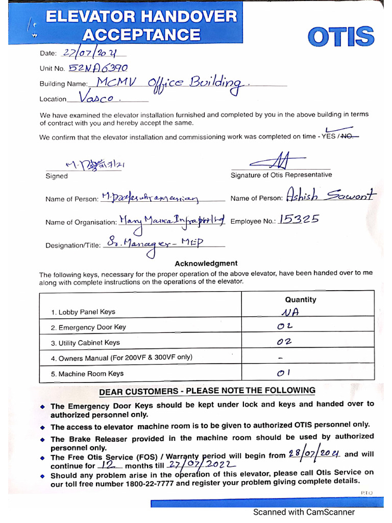 Handing Over 52NA6390 | PDF