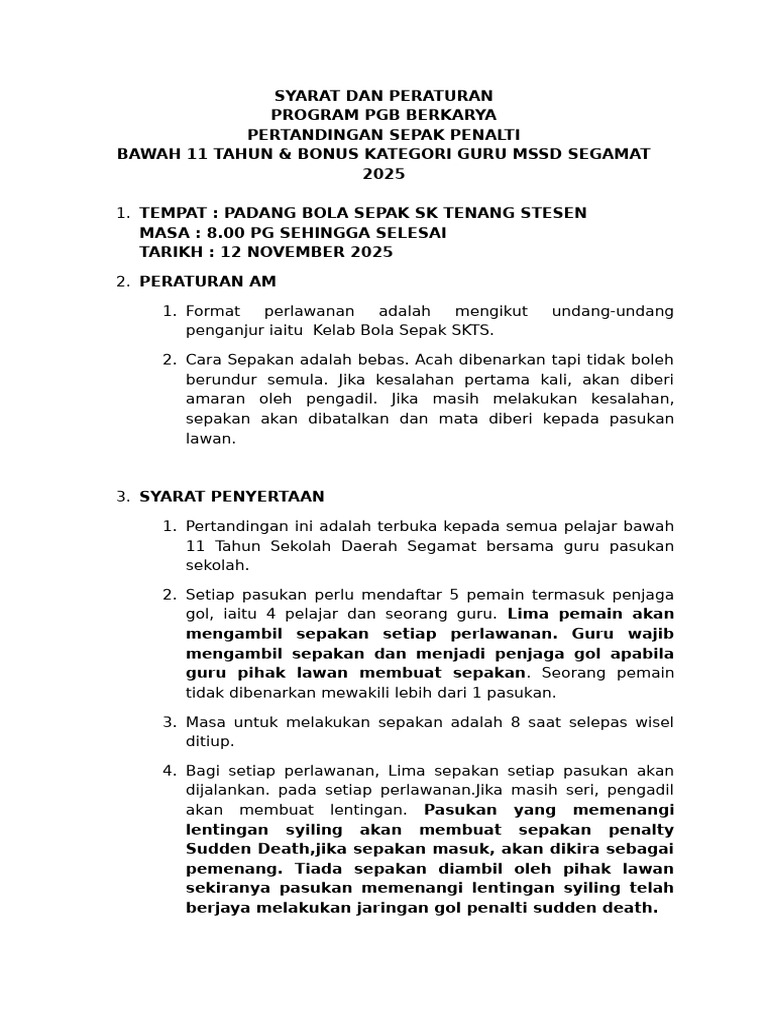 SYARAT_DAN_PERATURAN_PERTANDINGAN_SEPAK_PENALTI_2025_U11_SKTS (1) | PDF