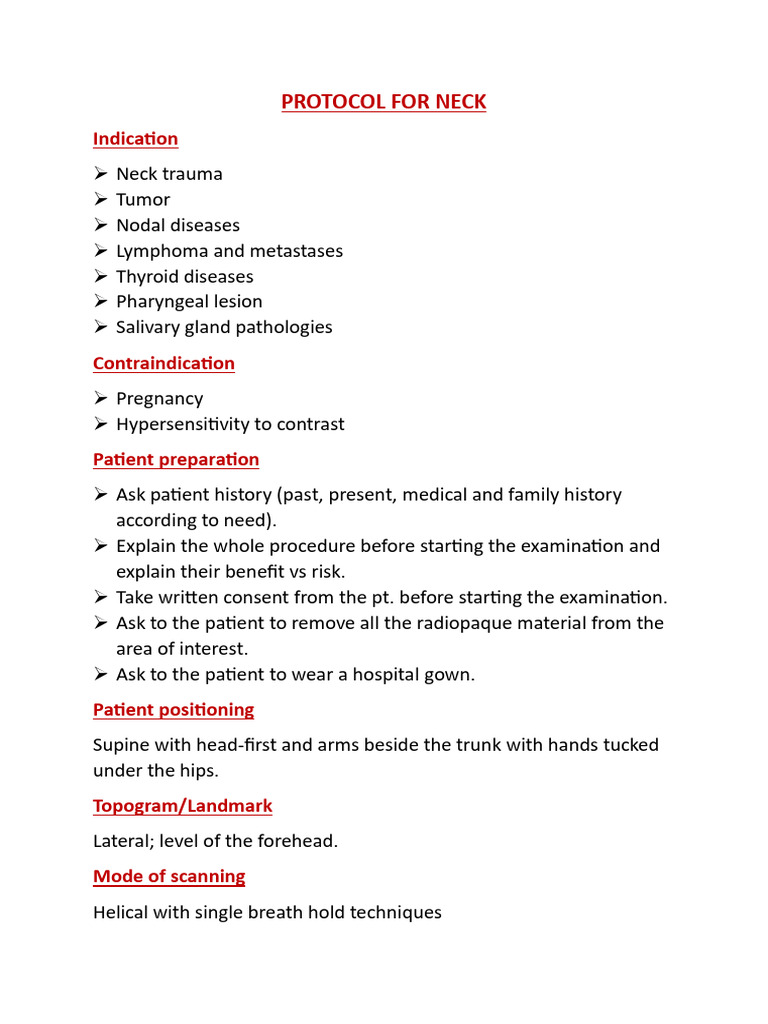 Protocol For Neck | PDF