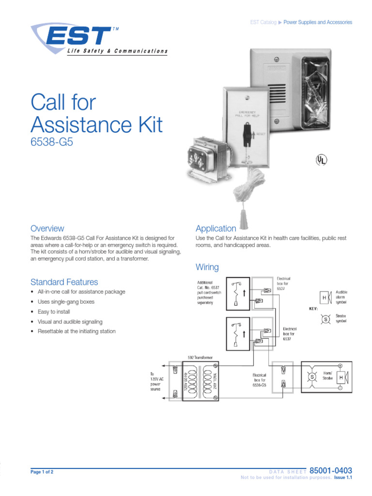 Edwards 6538-G5 Call Assistance Kit | PDF | Alternating Current ...