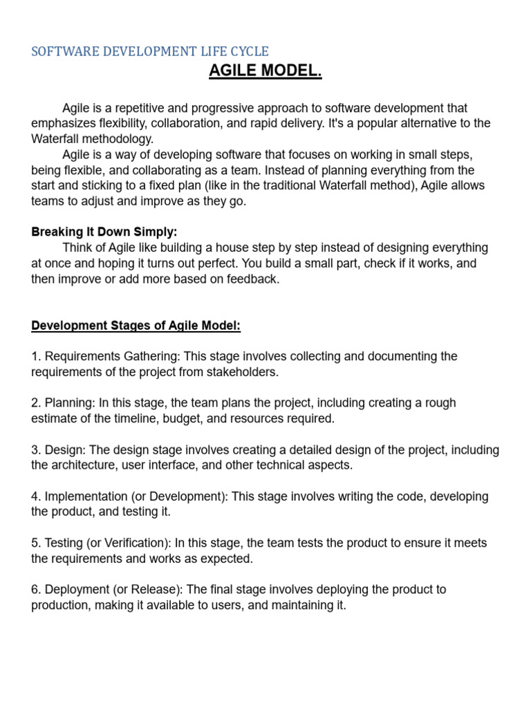 Agile Model Sdlc | PDF | Software Development Process | Agile Software Development