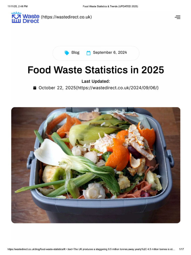 Food Waste Statistics in 2025 | PDF