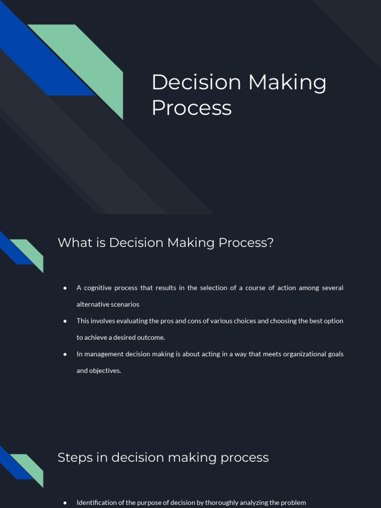Chapter 4 Decision Making Process | PDF | Decision Making | Risk