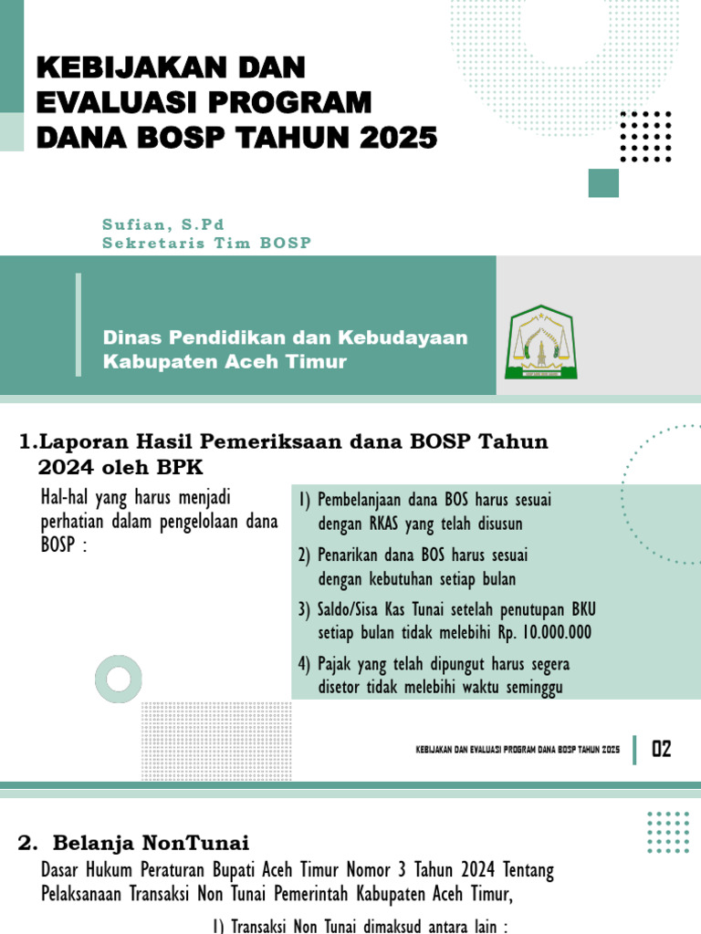 Kebijakan Dan Evaluasi Program Dana Bosp Tahun 2025 | PDF