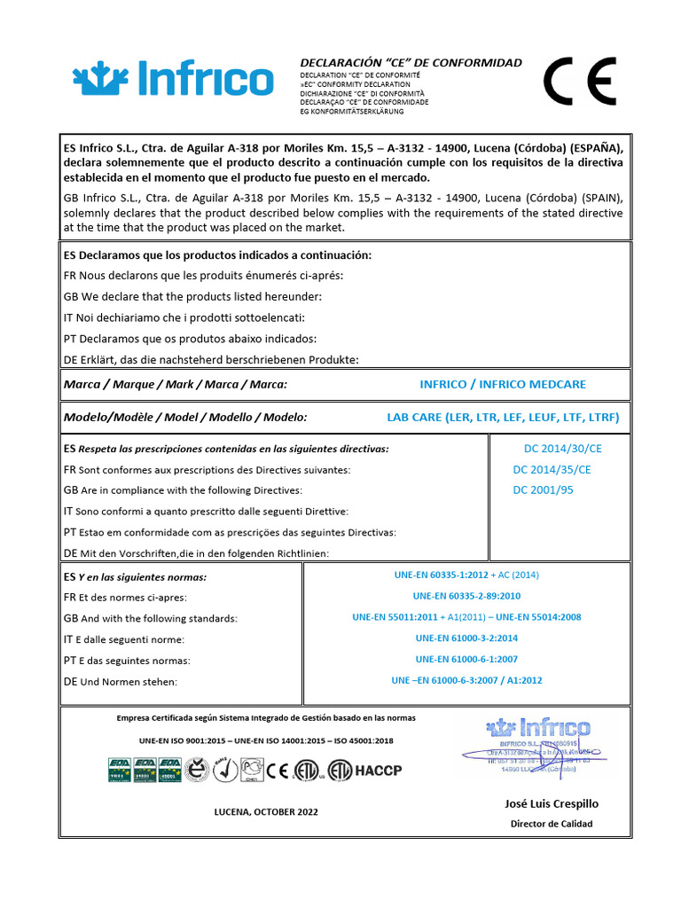Marcado Ce - Ltf40sd | PDF