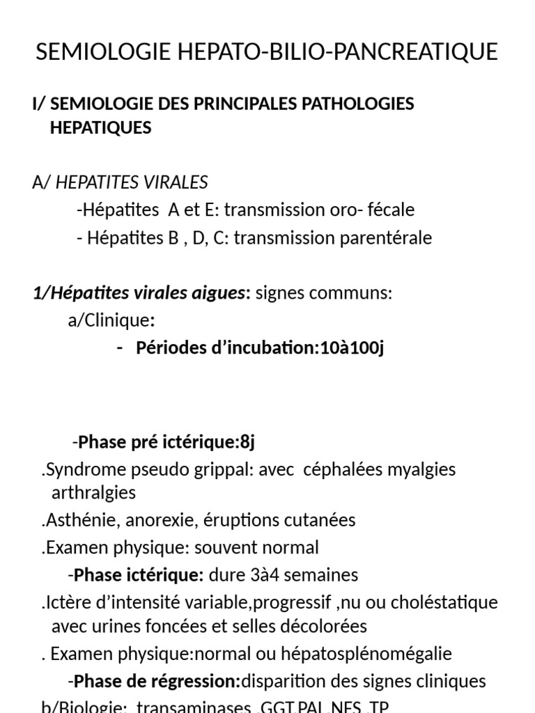 Sémiologie des pathologies hépato-bilio-pancréatiques | PDF | Cirrhose ...