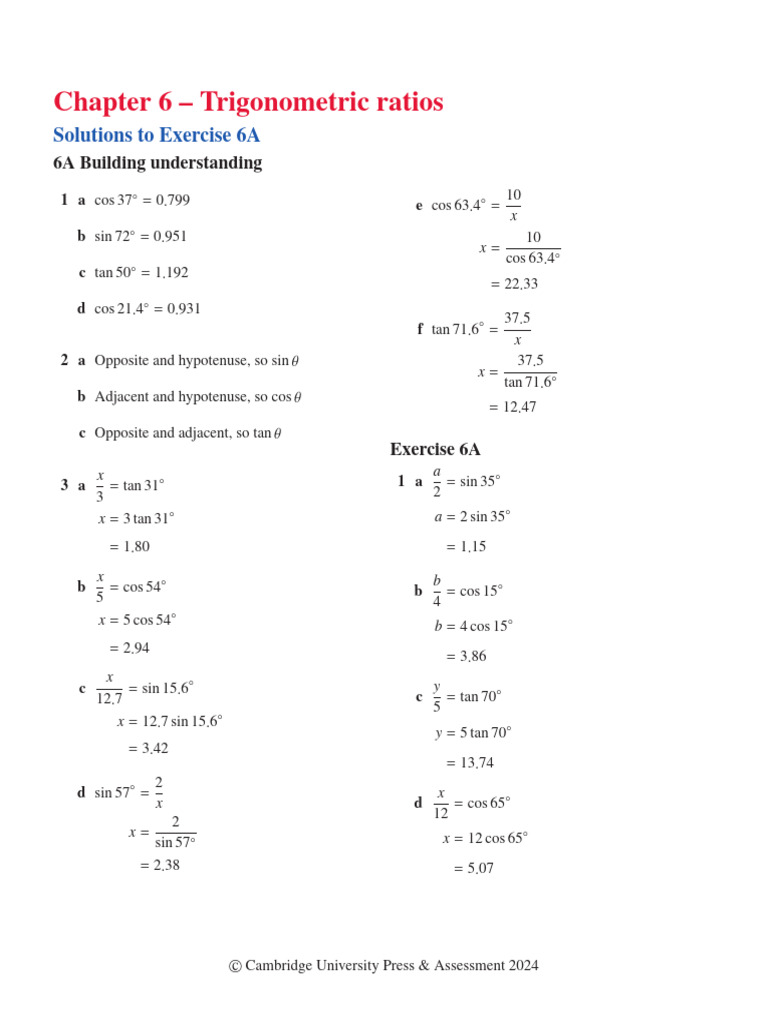 Trigonometric Ratios and Solutions | PDF | Trigonometric Functions ...