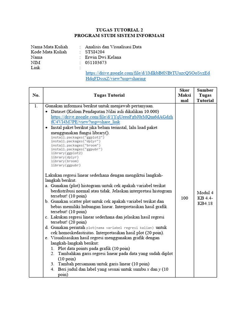 TUGAS TUTORIAL 2 Analisis Dan Visualisasi Data | PDF