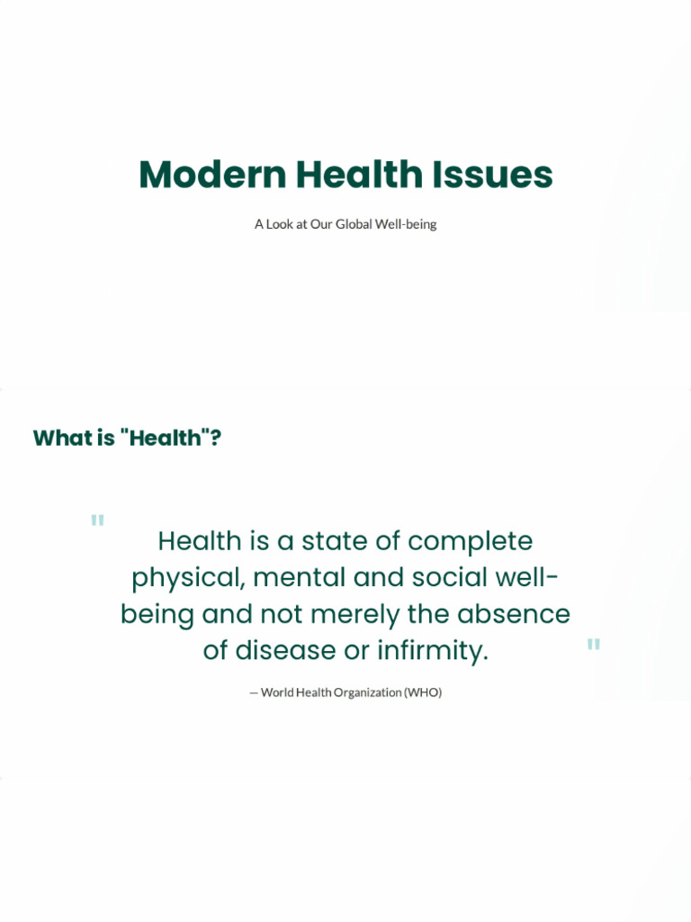 Modern Health Issues | PDF