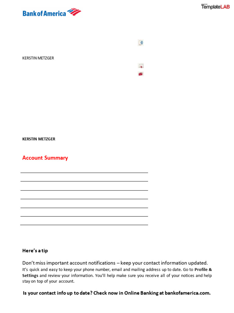 BofA Core Checking Account Summary | PDF