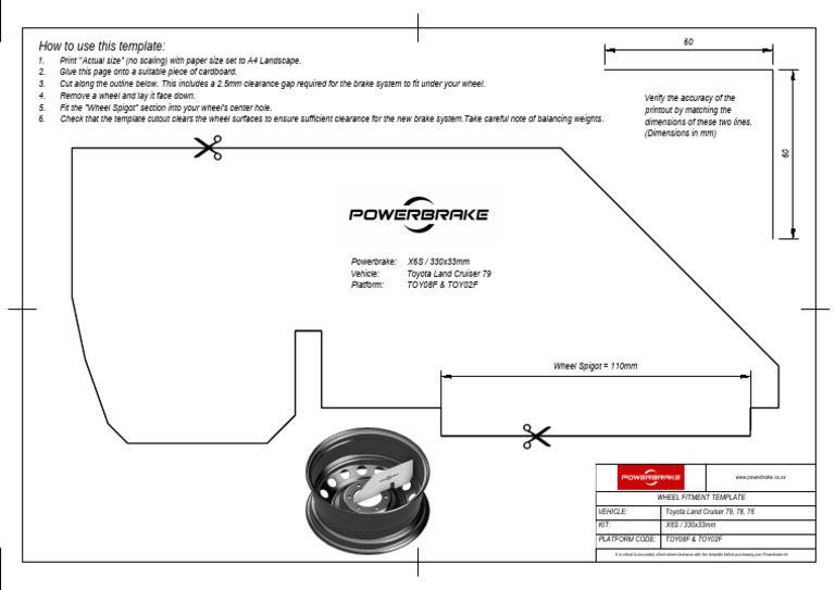 Wheel Fitment Template V3 - TOY08F 02F X6S 330x33mm | PDF | Vehicles