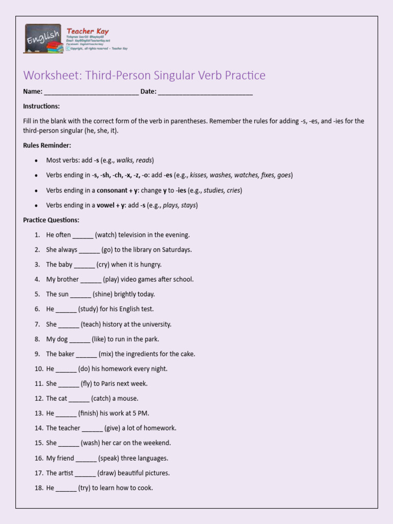 Third Person Singular | PDF