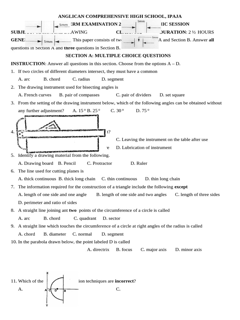 TD Ss2 First Term Exam 25-26 | PDF | Angle | Circle