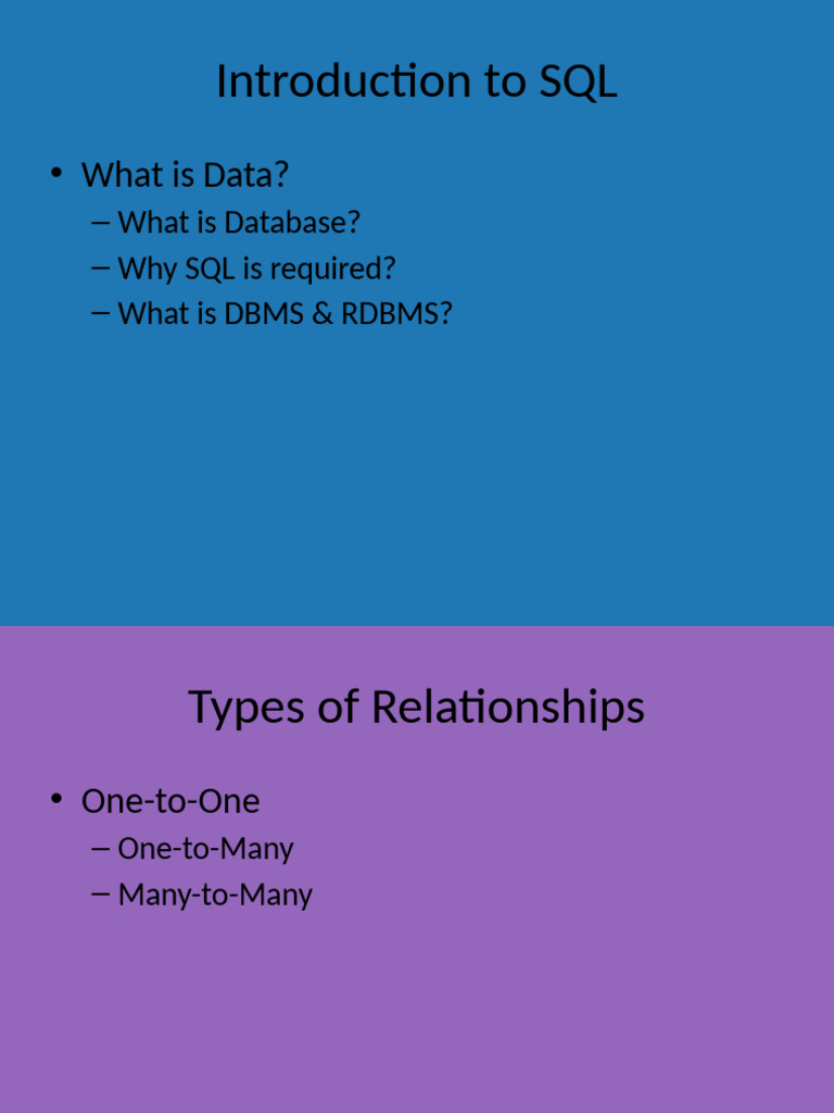 SQL Training Slides | PDF | Databases | Sql