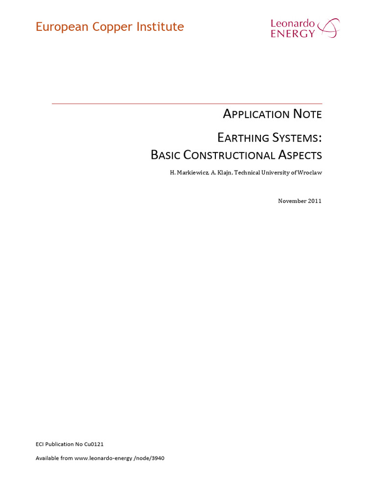 Earthing Systems: Design and Calculation Guide | PDF | Electrochemistry ...