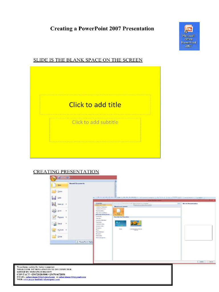 Creating A PowerPoint 2007 Presentation-01 | PDF