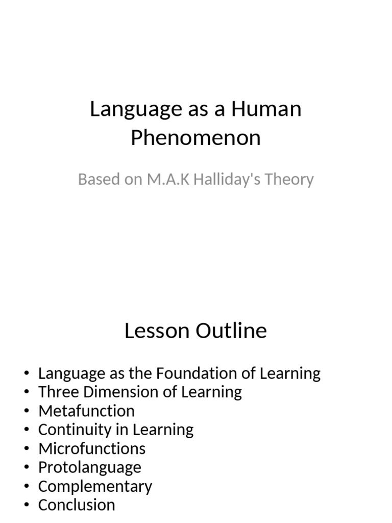 Language As A Human Phenomenon | PDF | Learning | Communication