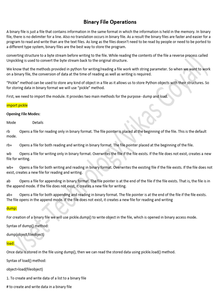 5. Binary File Operations | PDF | Computer File | Pointer (Computer Programming)