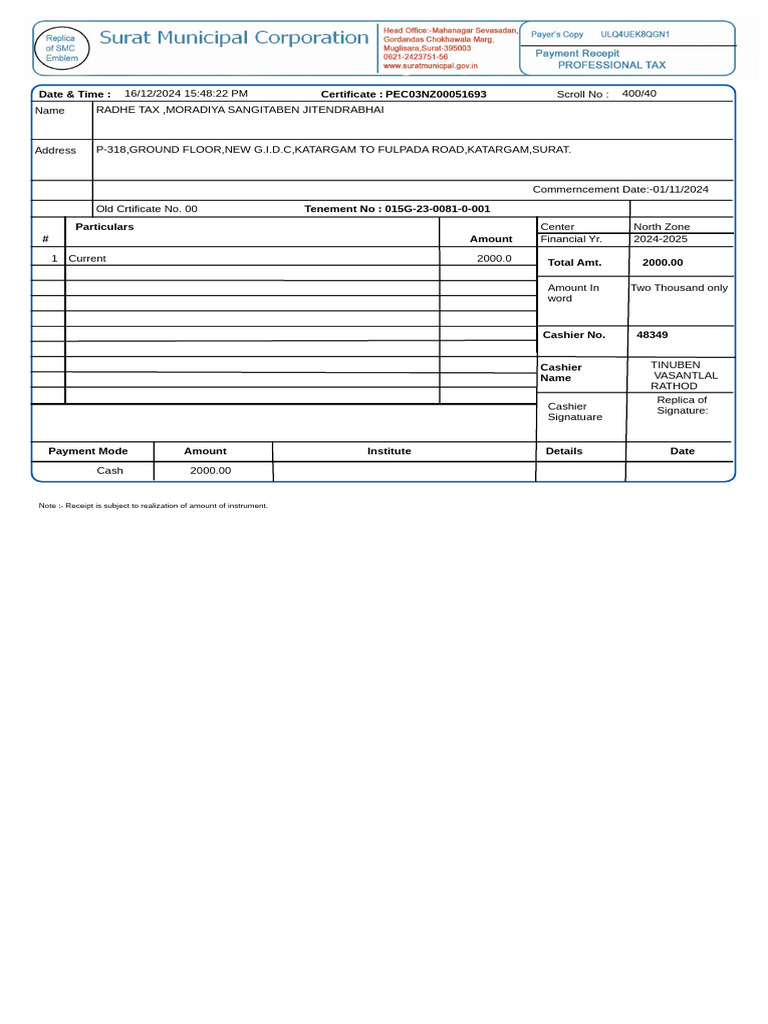 Recpit 2 | PDF | Payments