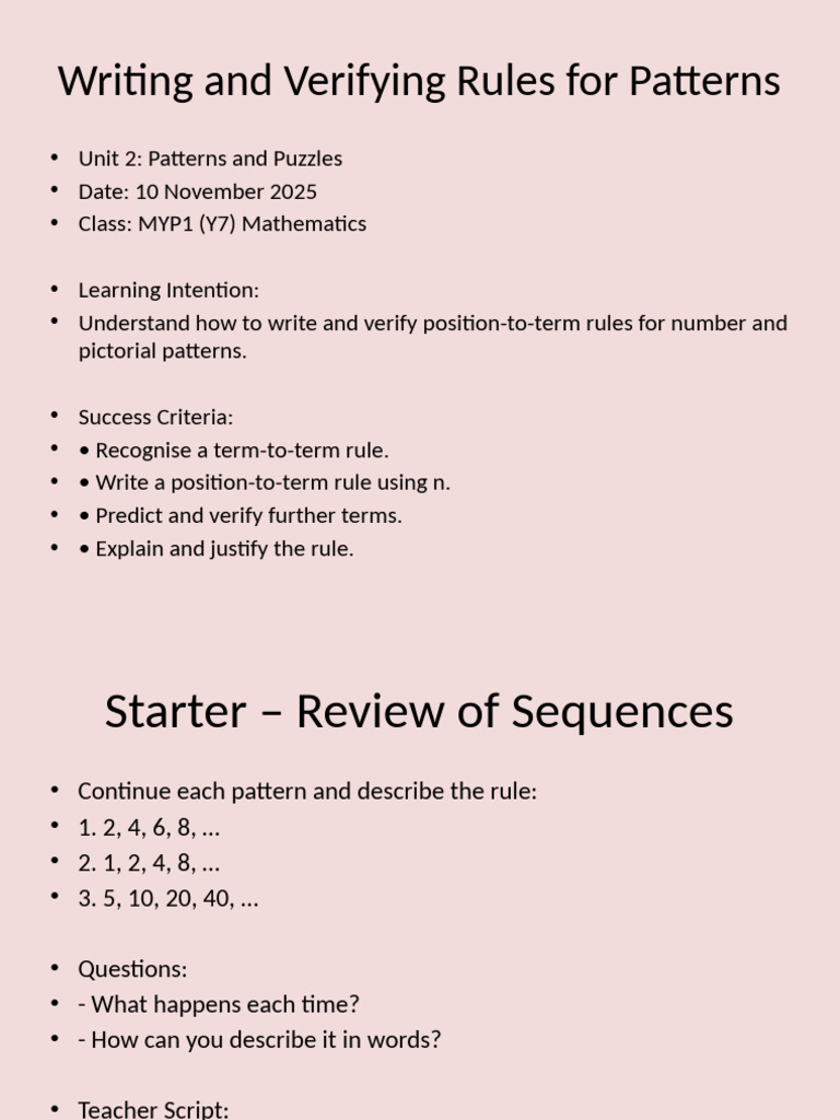 Writing Position-to-Term Rules in Math | PDF | Algebra | Mathematics