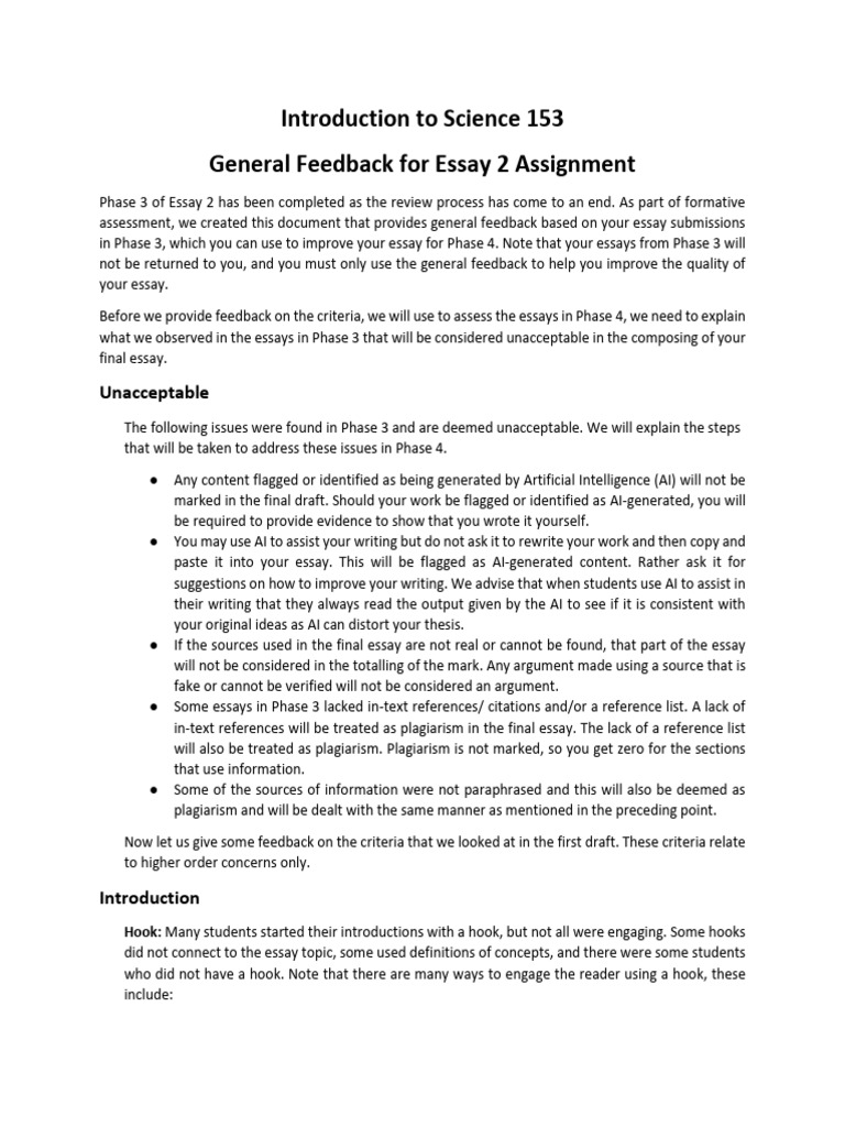 General Feedback Essay 2 | PDF | Essays | Evidence