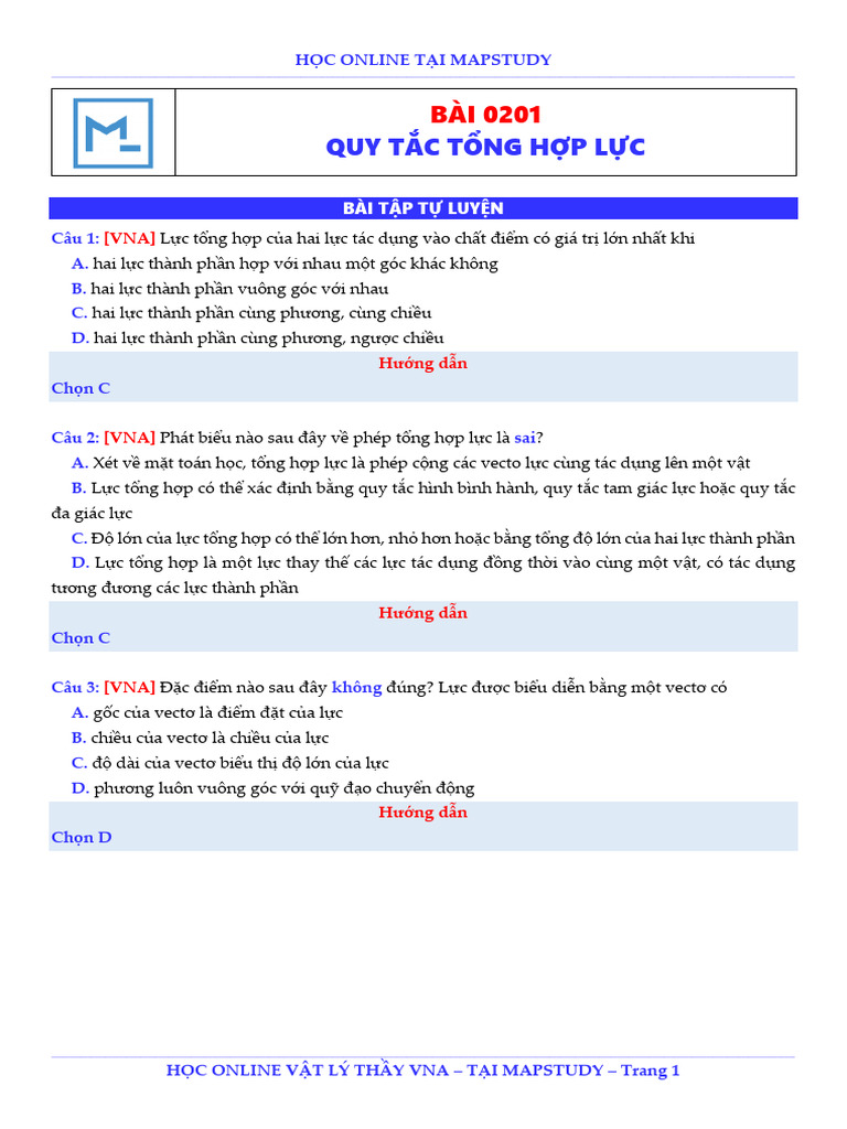 Loi Giai - Bai 0201 Quy Tac Tong Hop Luc 1758857951886 | PDF